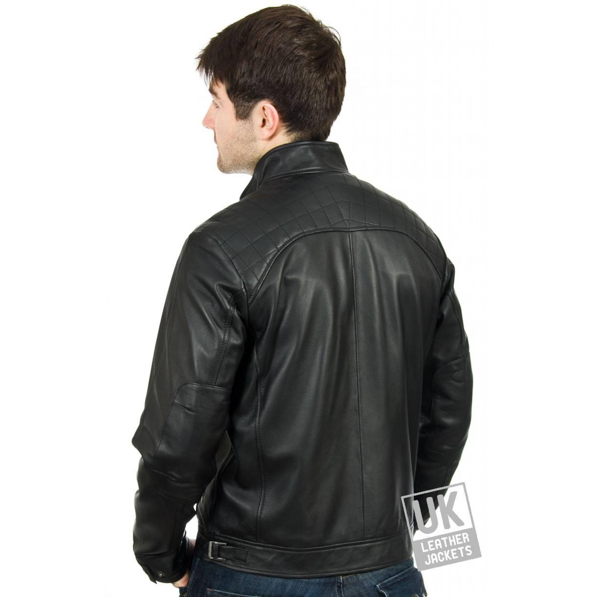 Mens Black Leather Jacket - Lancer | UK Leather Jackets